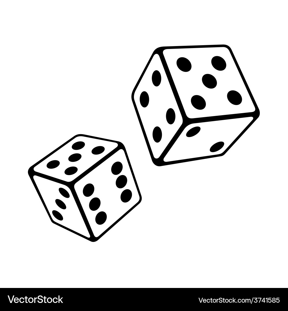 Two dice cubes on white background Royalty Free Vector Image