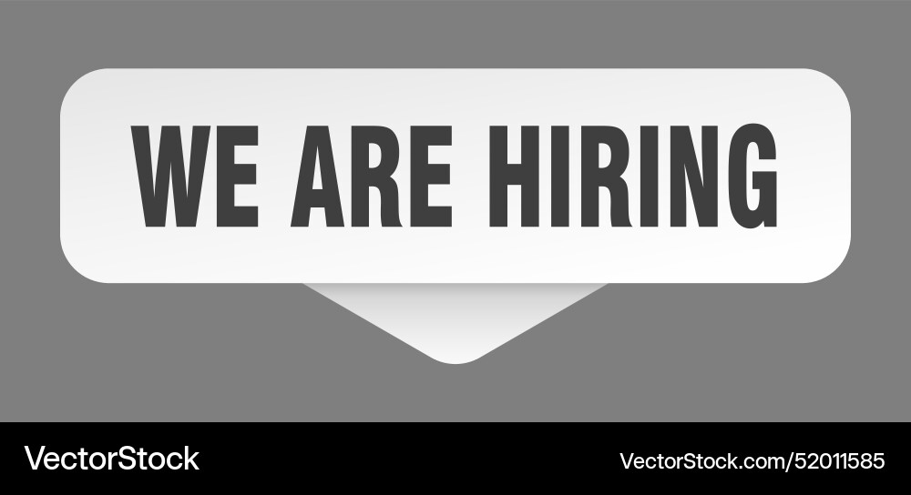 We are hiring sticker sign isolated Royalty Free Vector