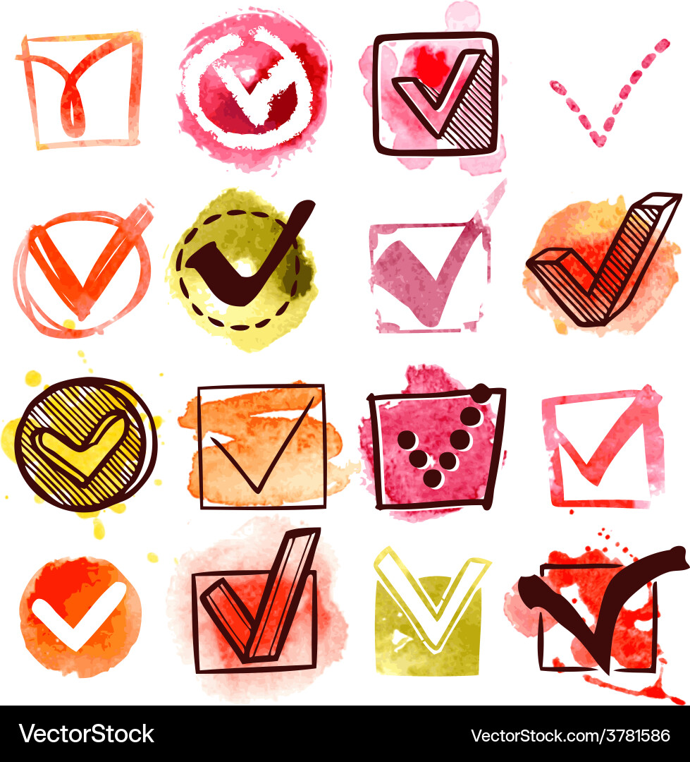Check box set Royalty Free Vector Image - VectorStock