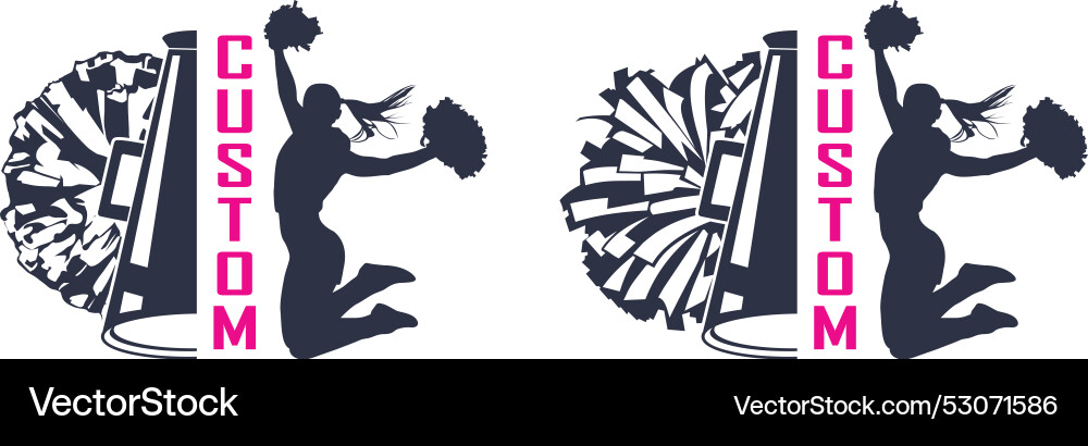 Cheerleader Megaphone with Pom Poms Royalty Free Vector