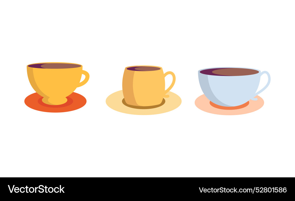 Coffee cup collection logo Royalty Free Vector Image