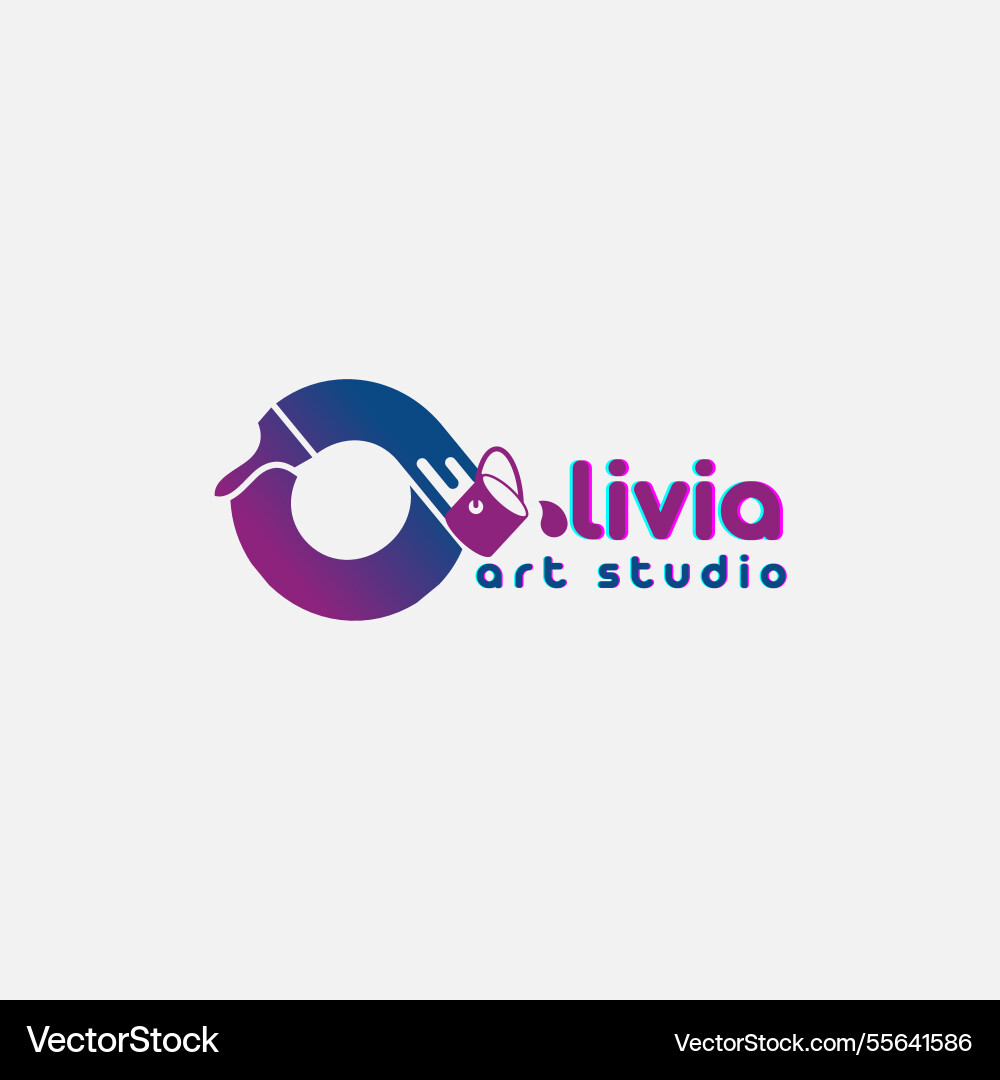 Creative art studio logo design Royalty Free Vector Image