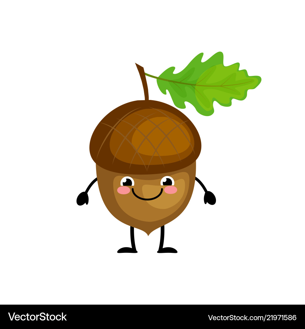 Cute cartoon acorn characters Royalty Free Vector Image