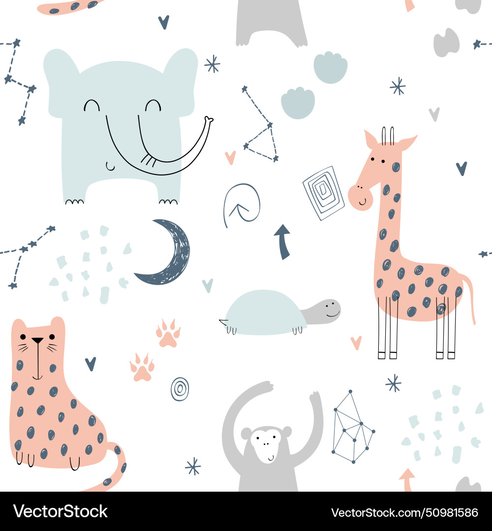 Cute safari animals Royalty Free Vector Image - VectorStock