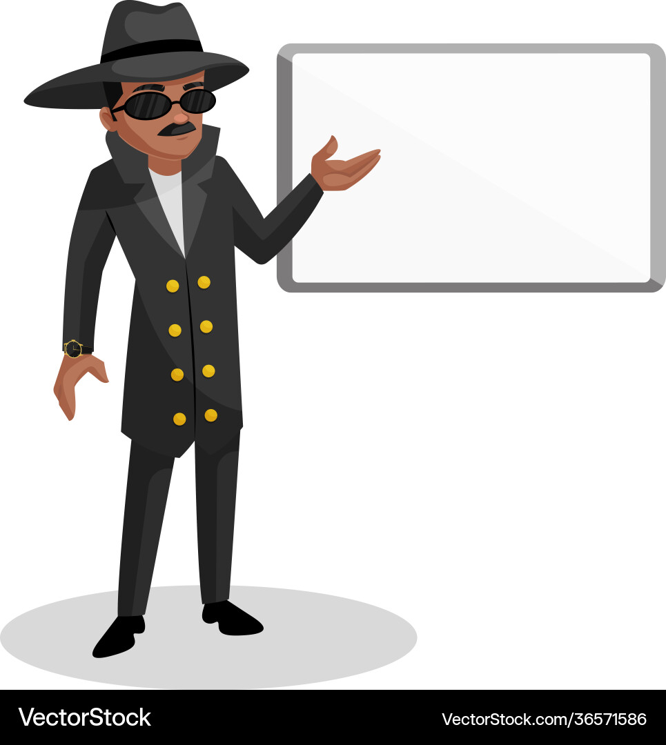 Detective man cartoon Royalty Free Vector Image