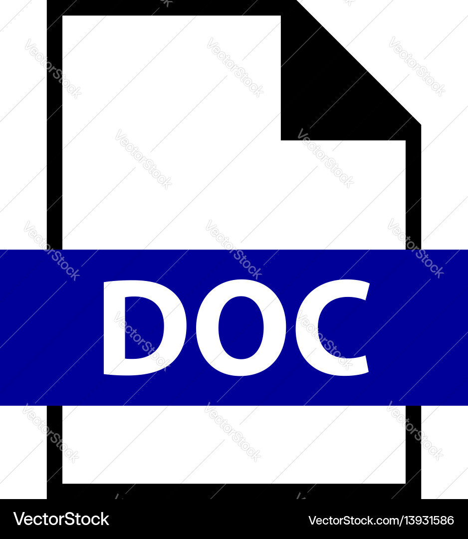 DOC File Extension Icon Royalty Free Vector Image