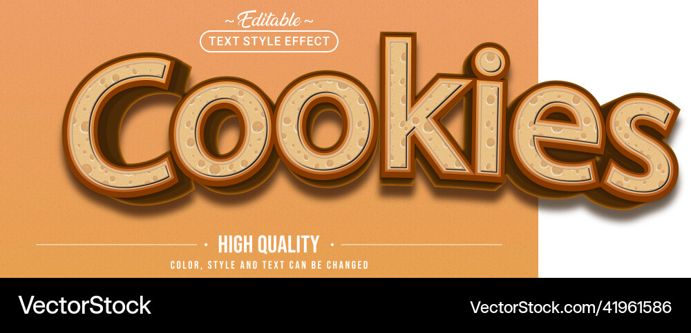 Editable text style effect - cookies Royalty Free Vector