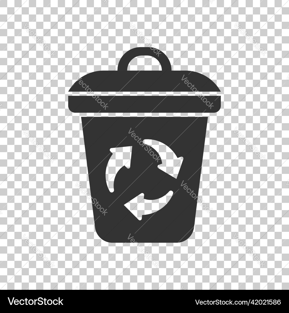 Garbage bin icon in flat style recycle on white Vector Image