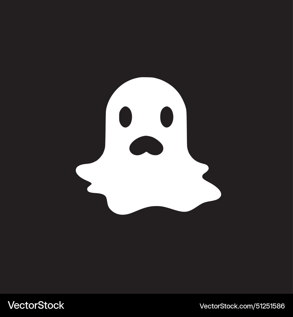 Ghost - minimalist and flat logo Royalty Free Vector Image