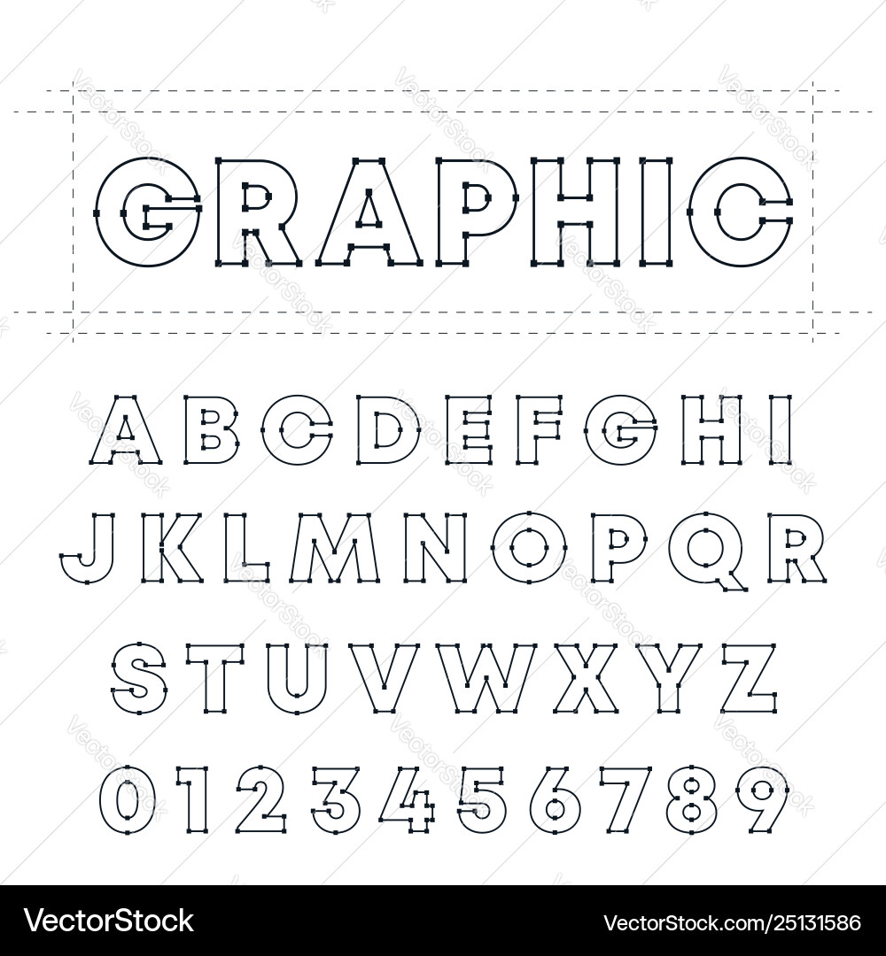 Grafik alphabet Schriftvorlage Buchstaben Vektorbild