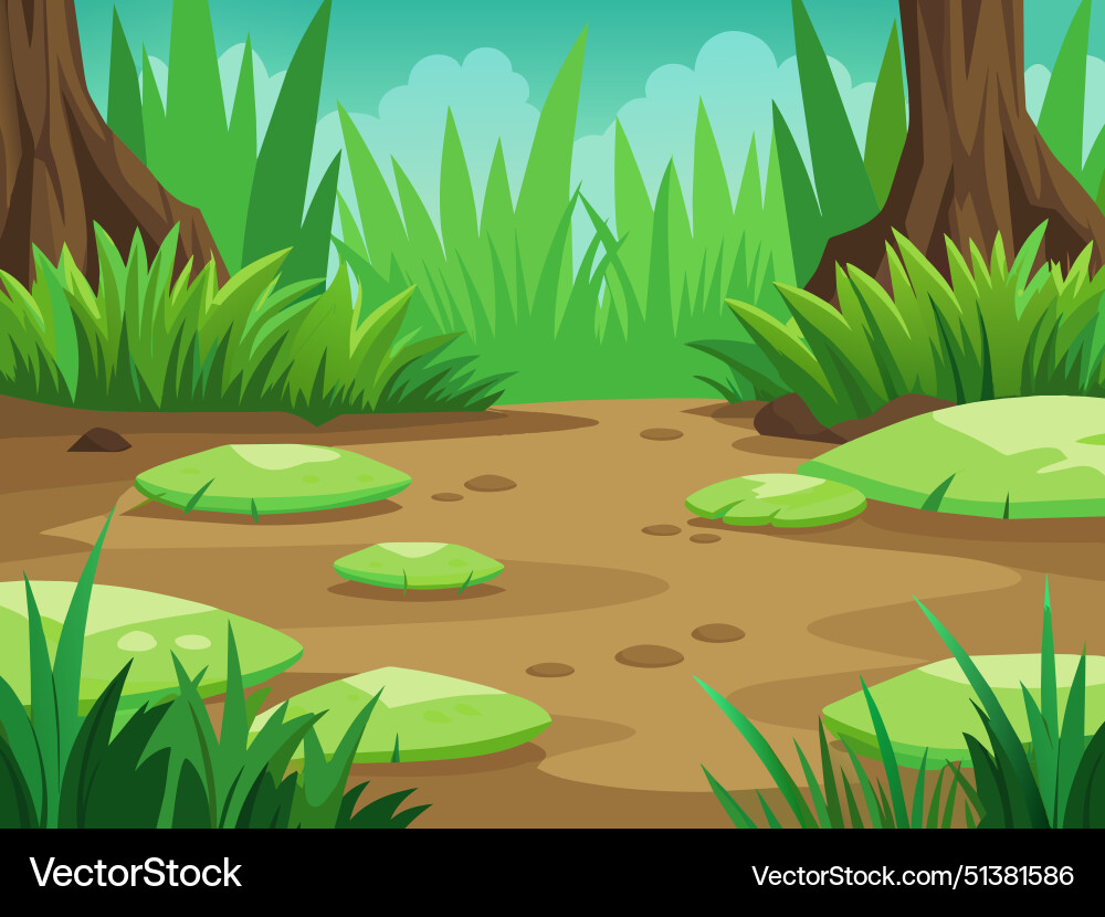 Green grass landscape background Royalty Free Vector Image
