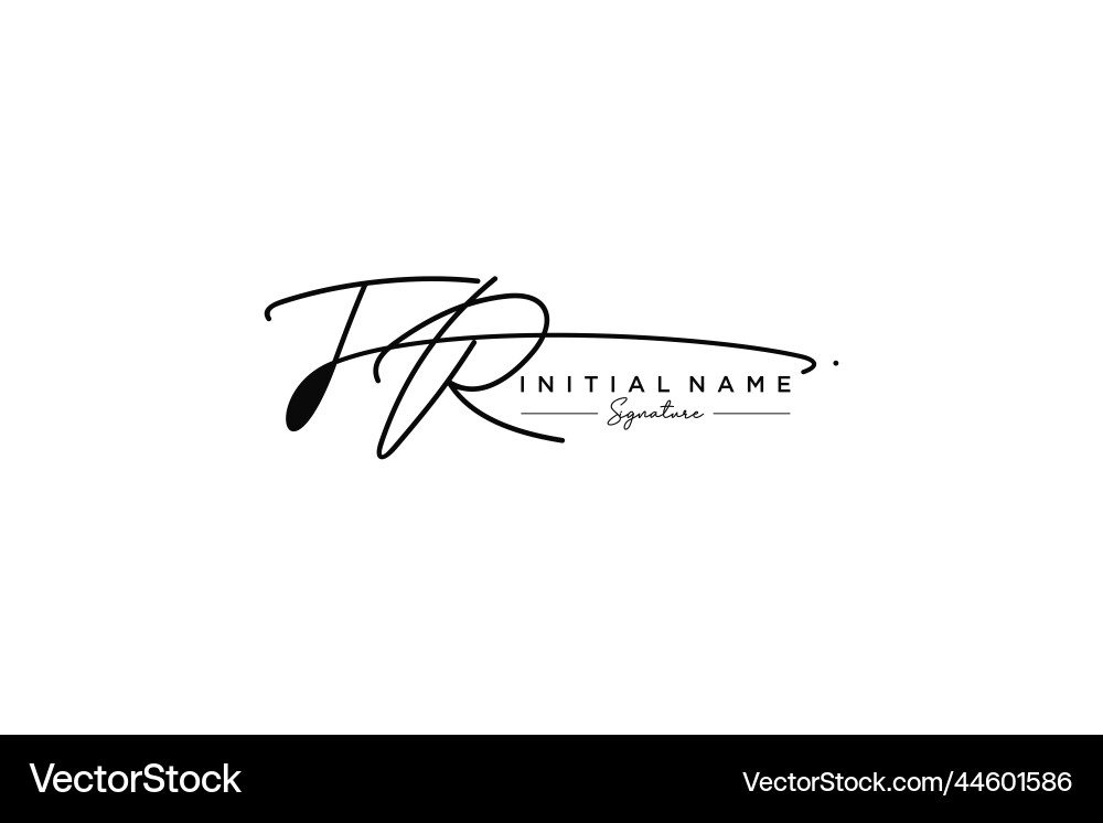 Initial fr signature logo template hand drawn Vector Image
