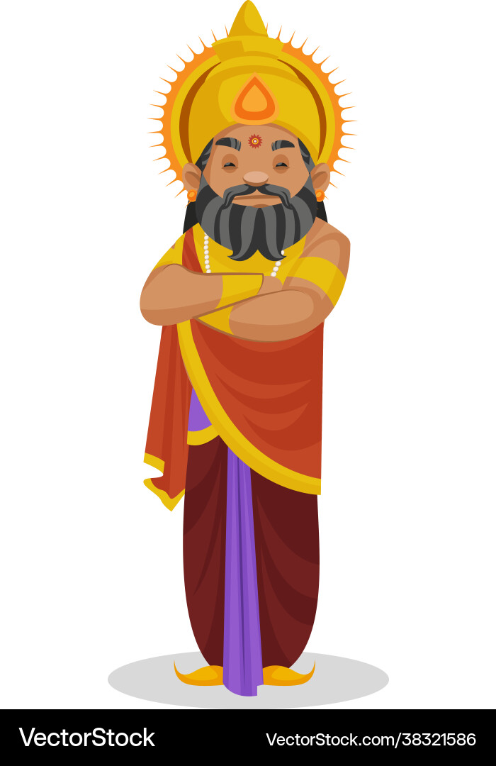 King dhritarashtra cartoon character Royalty Free Vector