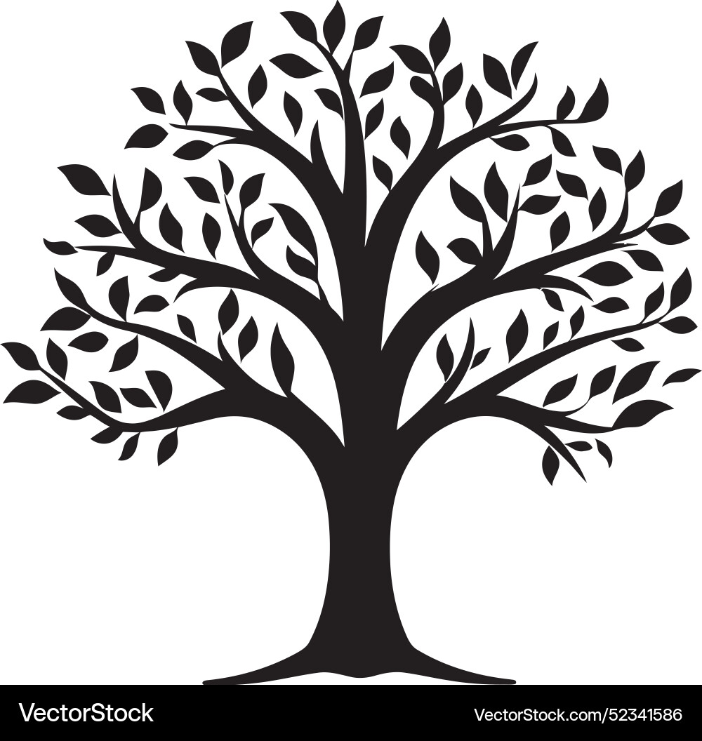 Mystic maple detailed black tree seren Royalty Free Vector
