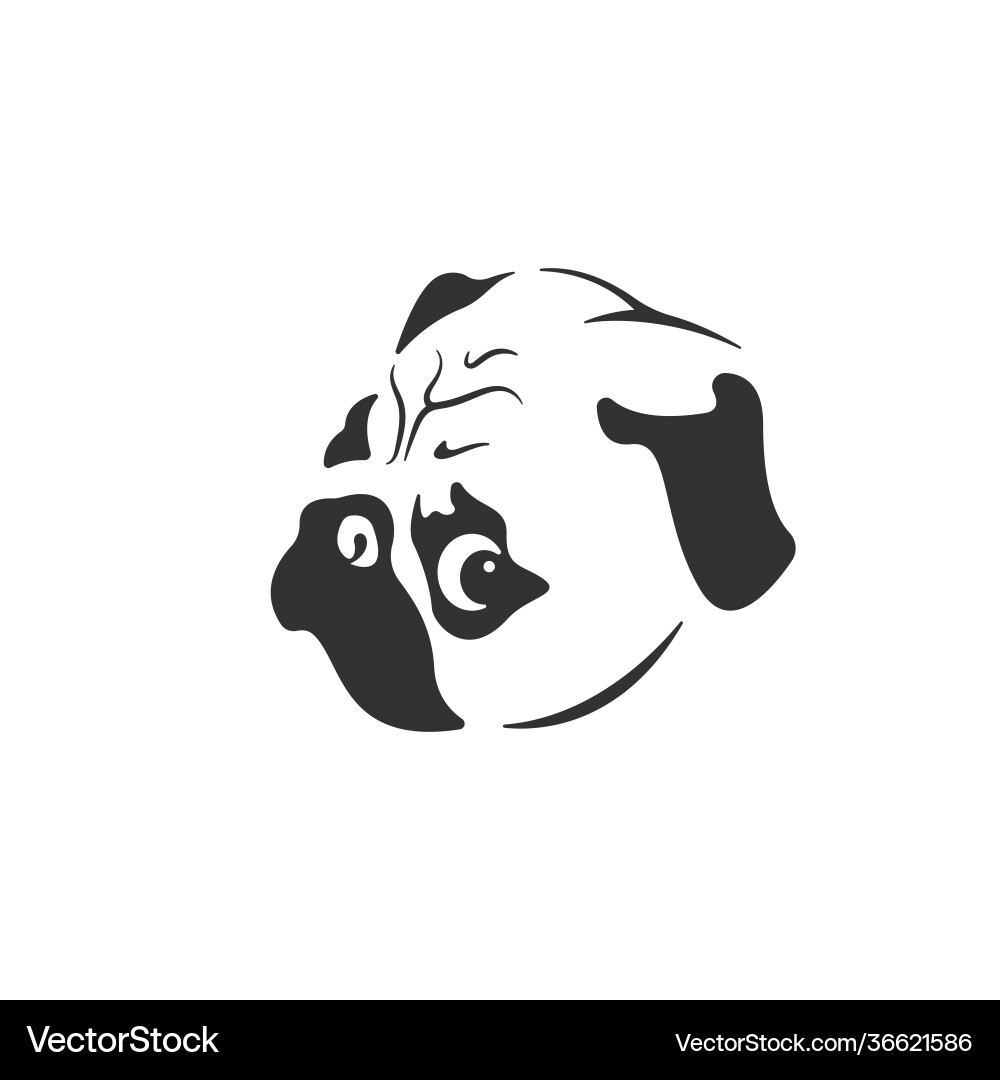 Pug dog face design on white background Royalty Free Vector