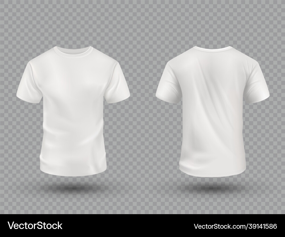 Realistic white t-shirt set on transparent Vector Image