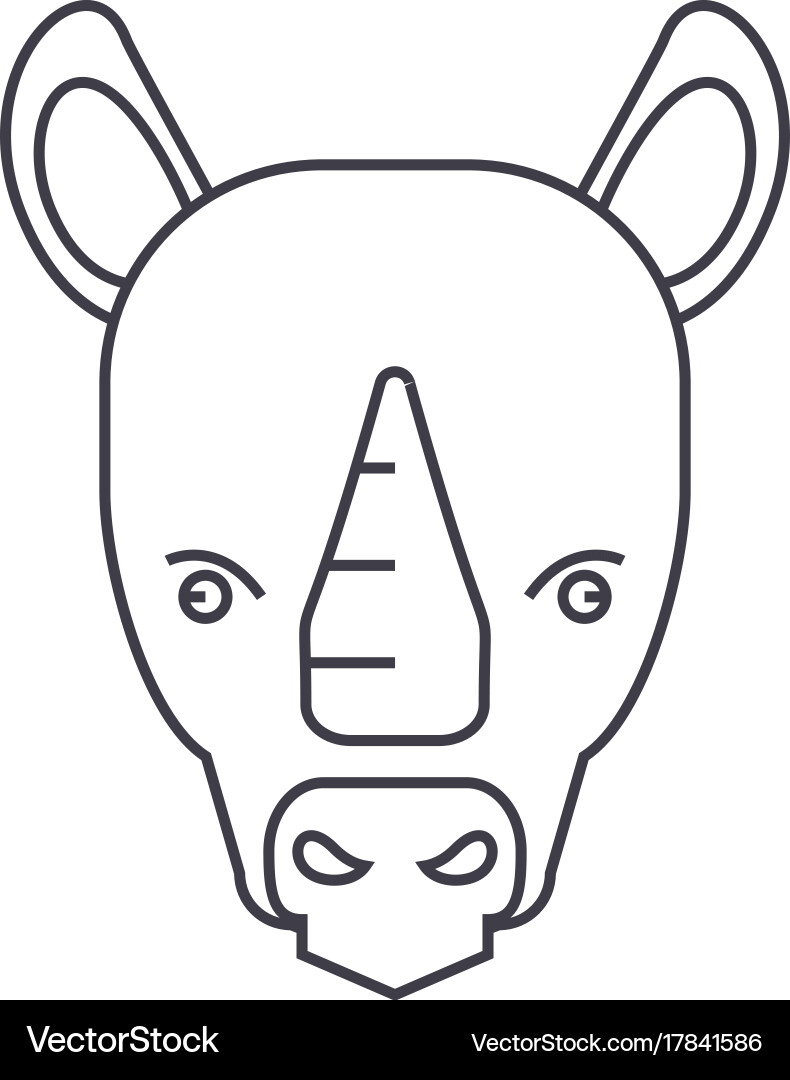 Rhinoceros line icon sign Royalty Free Vector Image