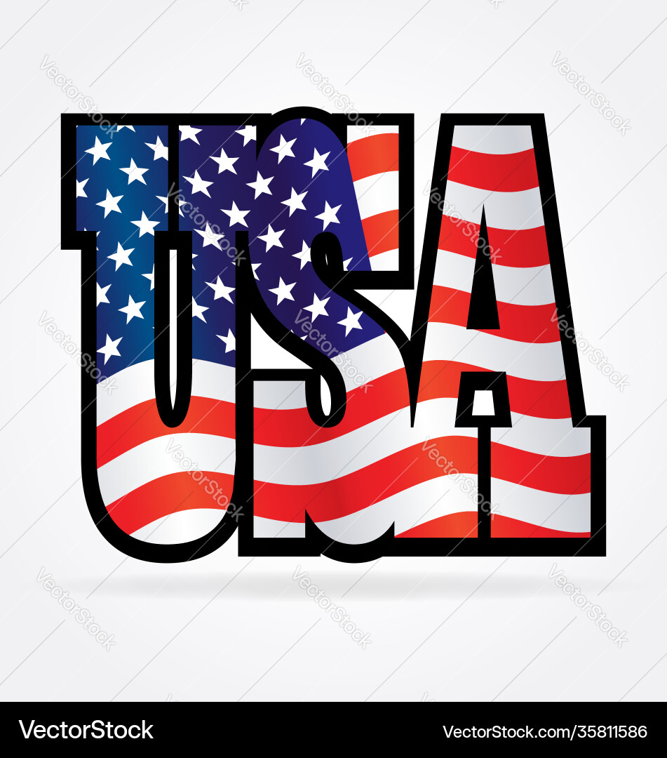 Usa flag text Royalty Free Vector Image - VectorStock
