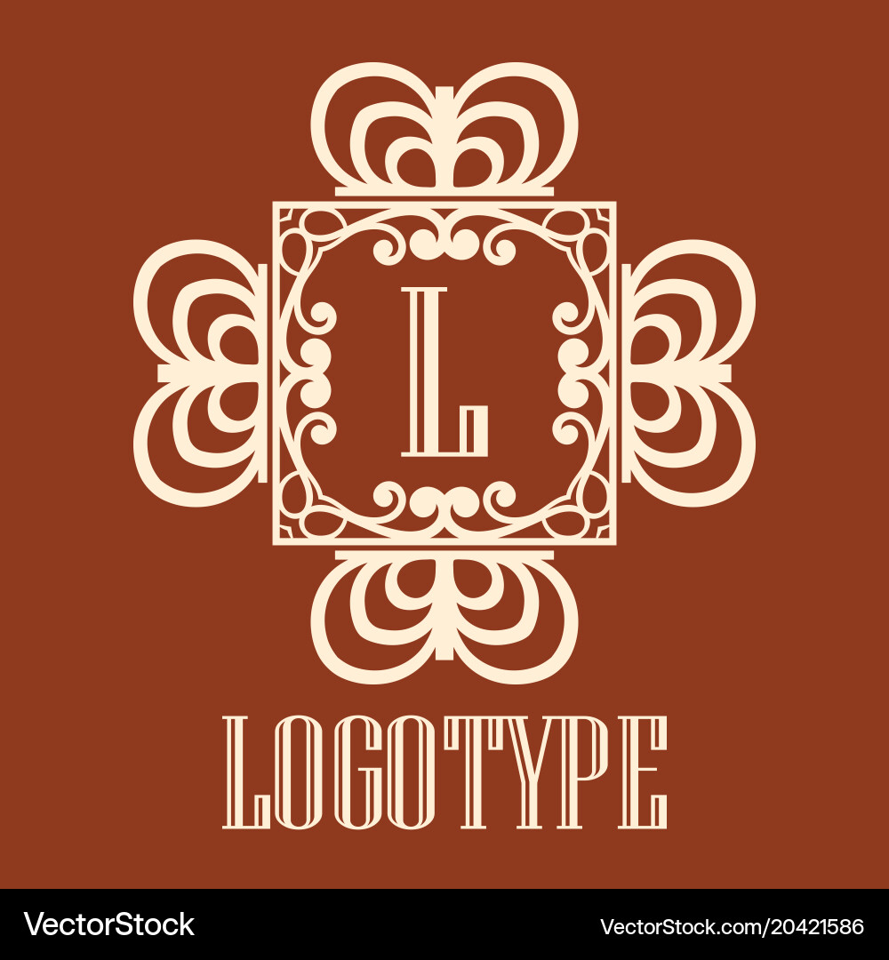 Vintage ornamental monogram Royalty Free Vector Image