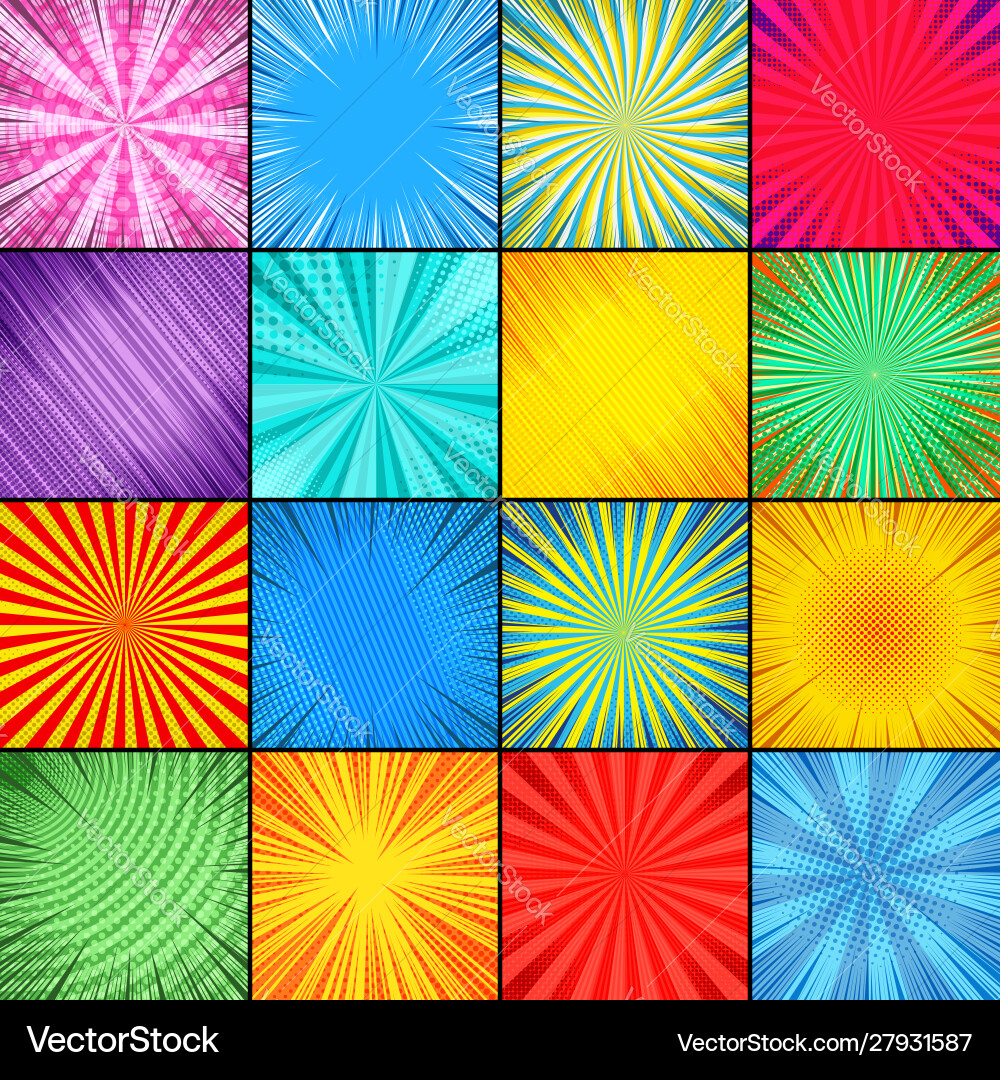 Abstract colorful comic backgrounds composition Vector Image