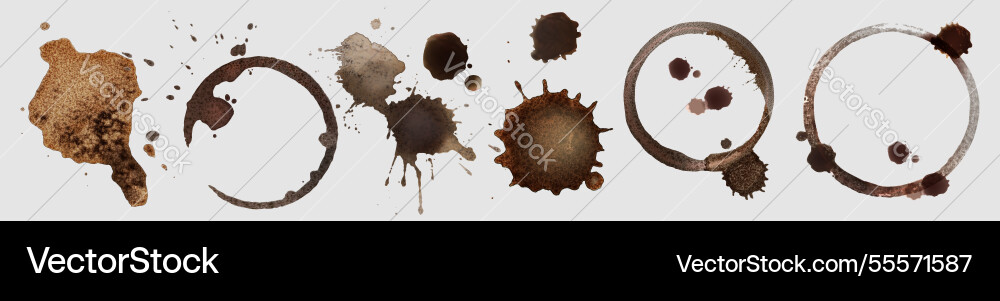 Coffee stain circle marks set Royalty Free Vector Image