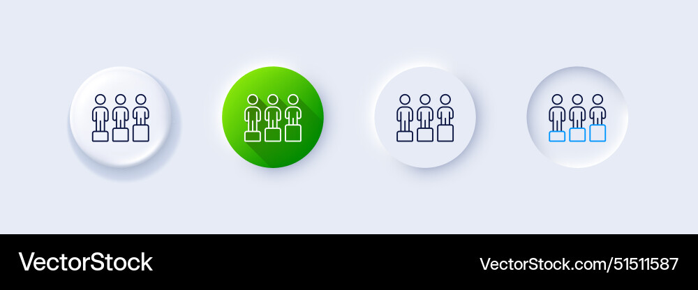 Equity culture line icon equality sign Royalty Free Vector