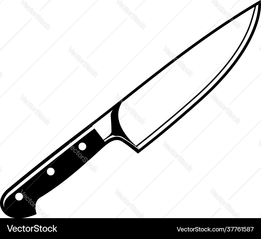 German style chef knife outline icon Royalty Free Vector