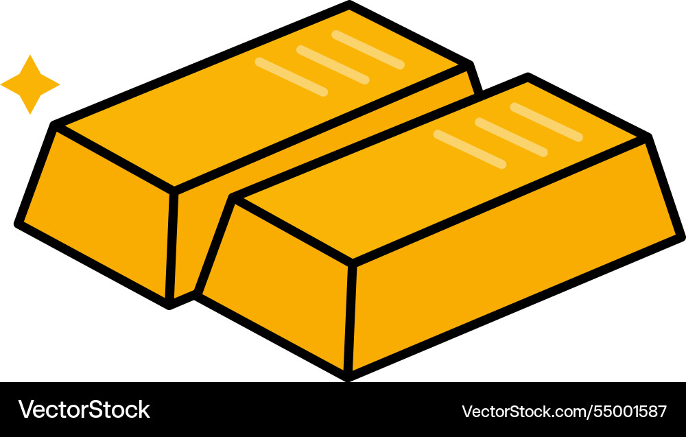 Gold bar icon logo design template isolated Vector Image