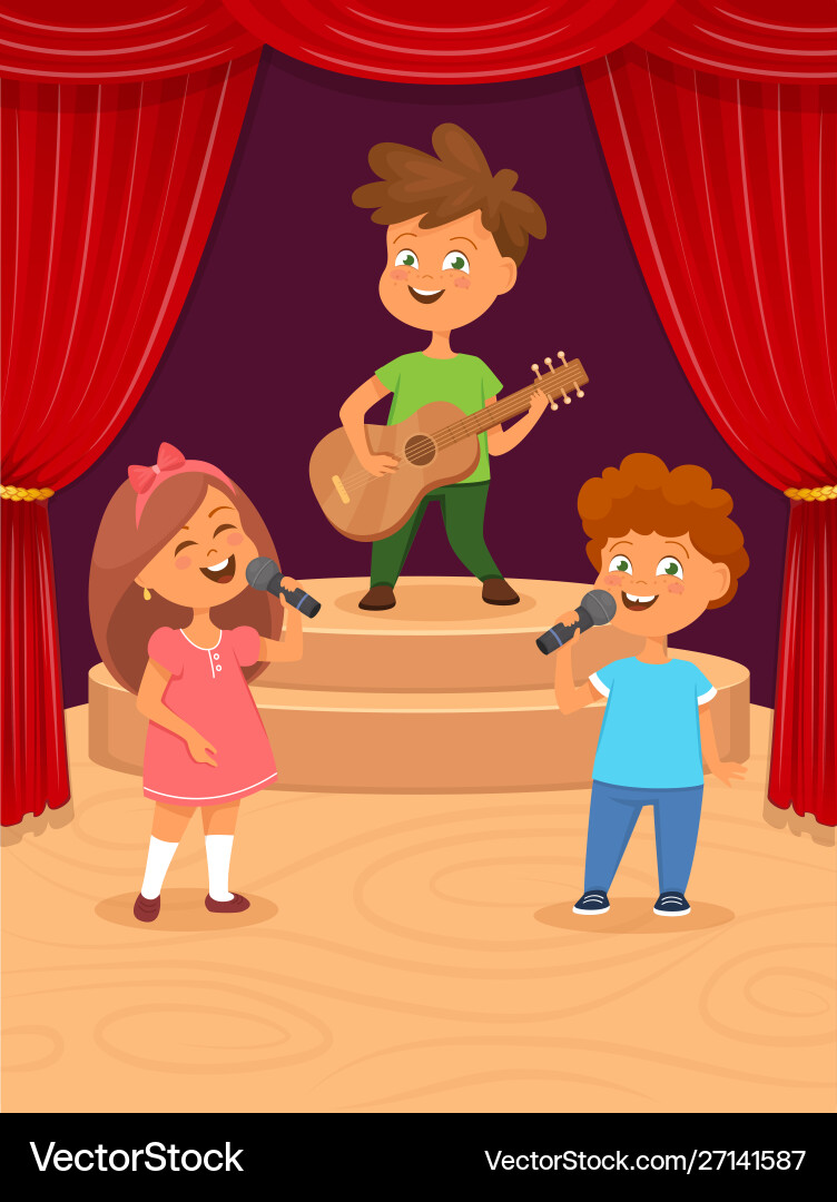 Happy children at scene Royalty Free Vector Image