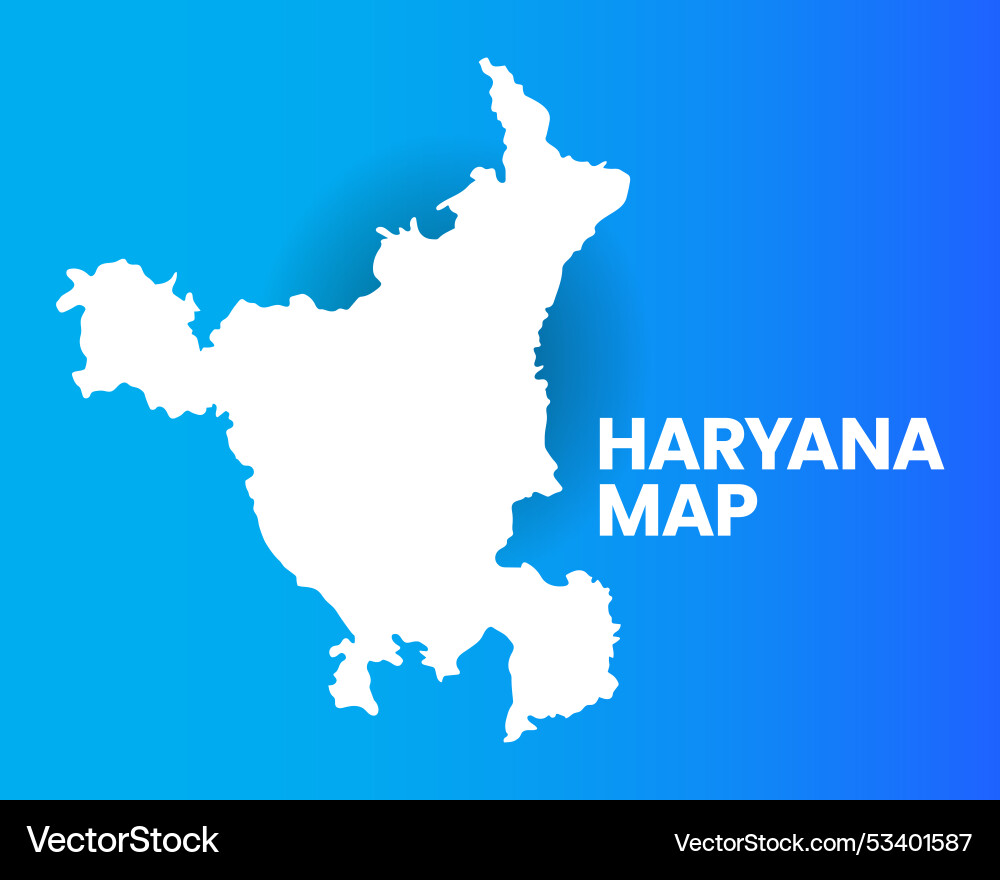 Haryana state map design on blue gradient Vector Image