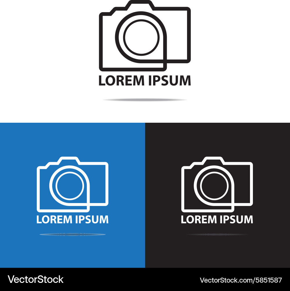 Line camera logo Royalty Free Vector Image - VectorStock