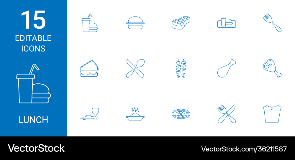 Mittagessen Icons Lizenzfreies Vektorbild - VectorStock