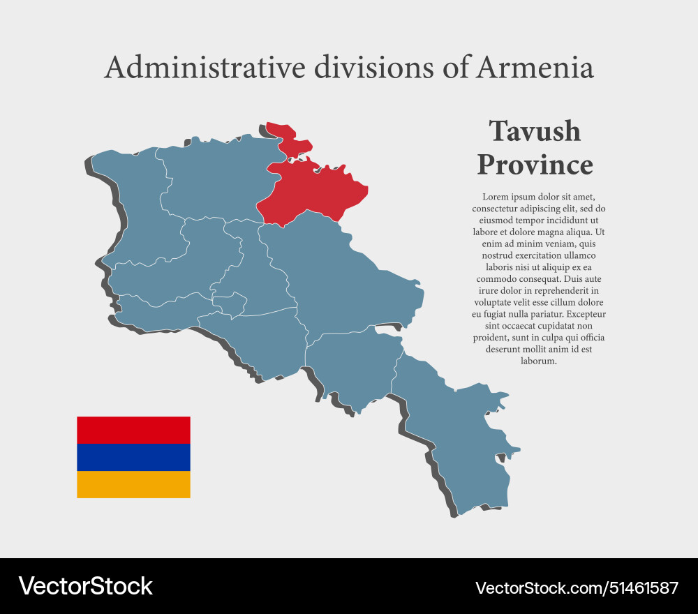 Map armenia province tavush Royalty Free Vector Image