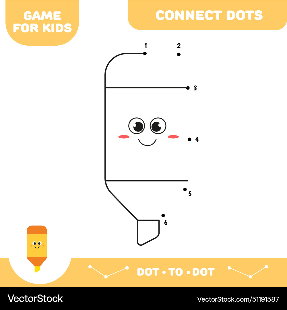 Marker highlighter character connect dots Vector Image
