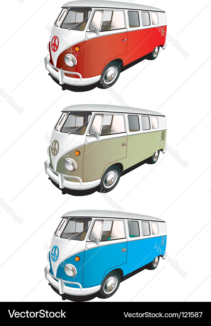 Minibus set Royalty Free Vector Image - VectorStock