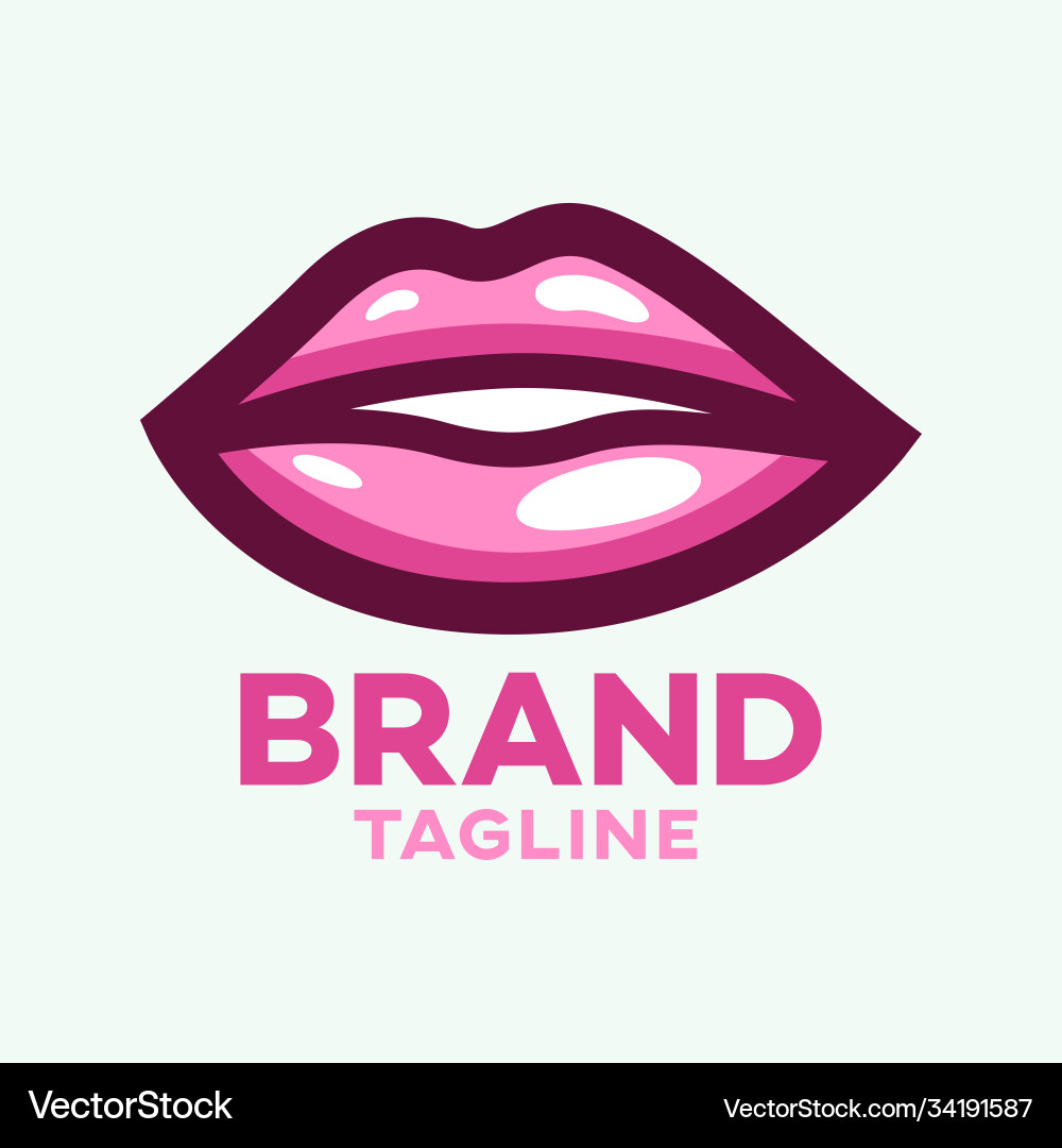 Modern beautiful lips logo Royalty Free Vector Image