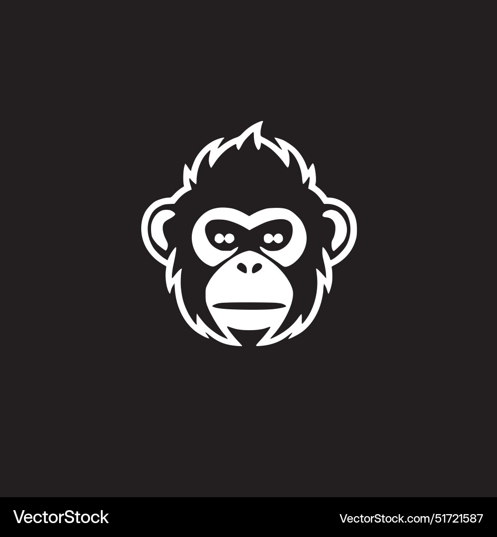Monkey - minimalist and simple silhouette Vector Image