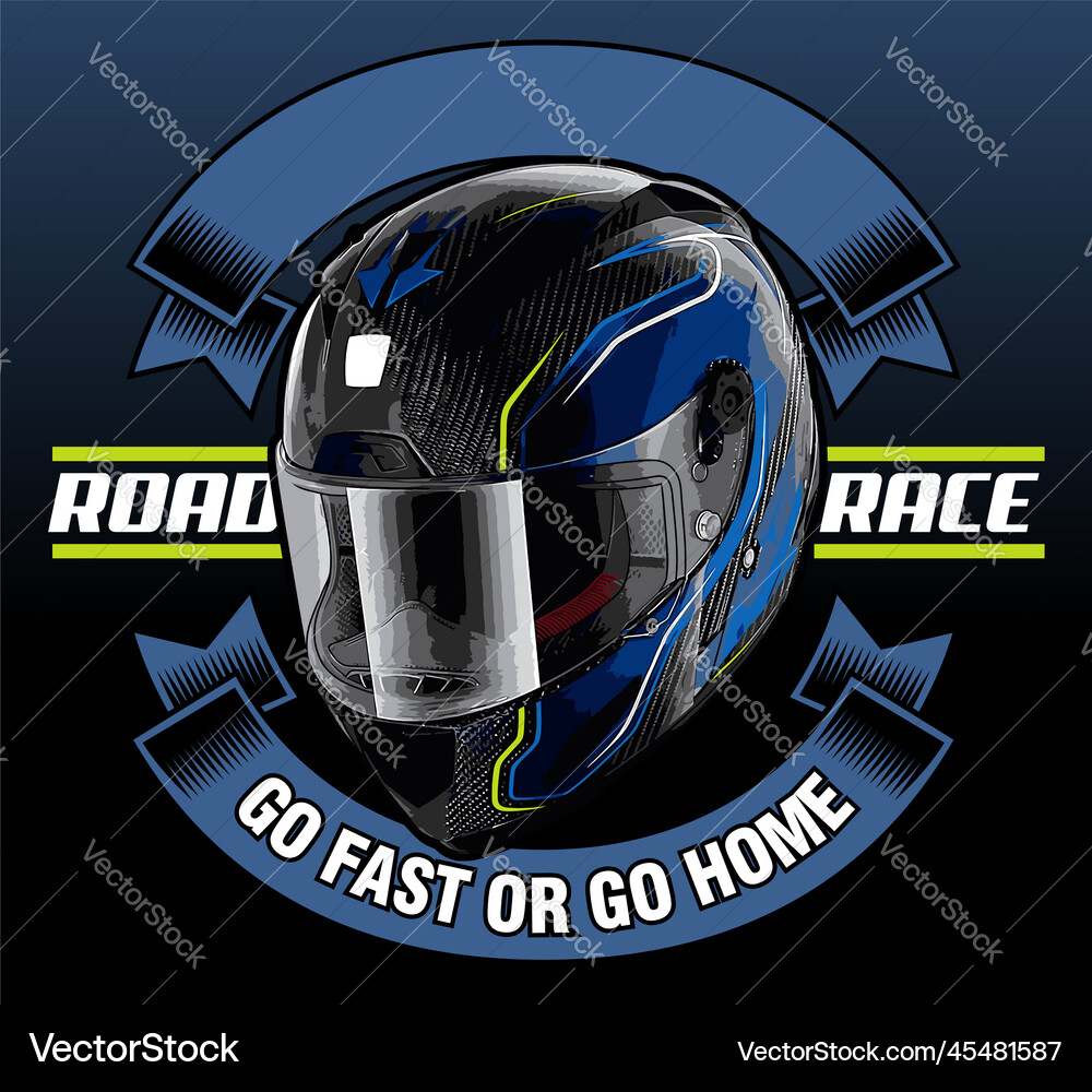 Motorcycle helmet and ribbon template Royalty Free Vector