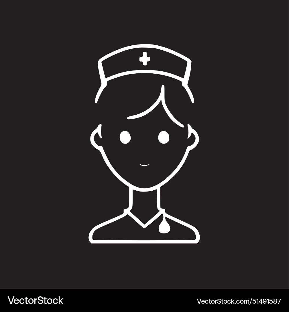 Nurse - minimalist and flat logo Royalty Free Vector Image