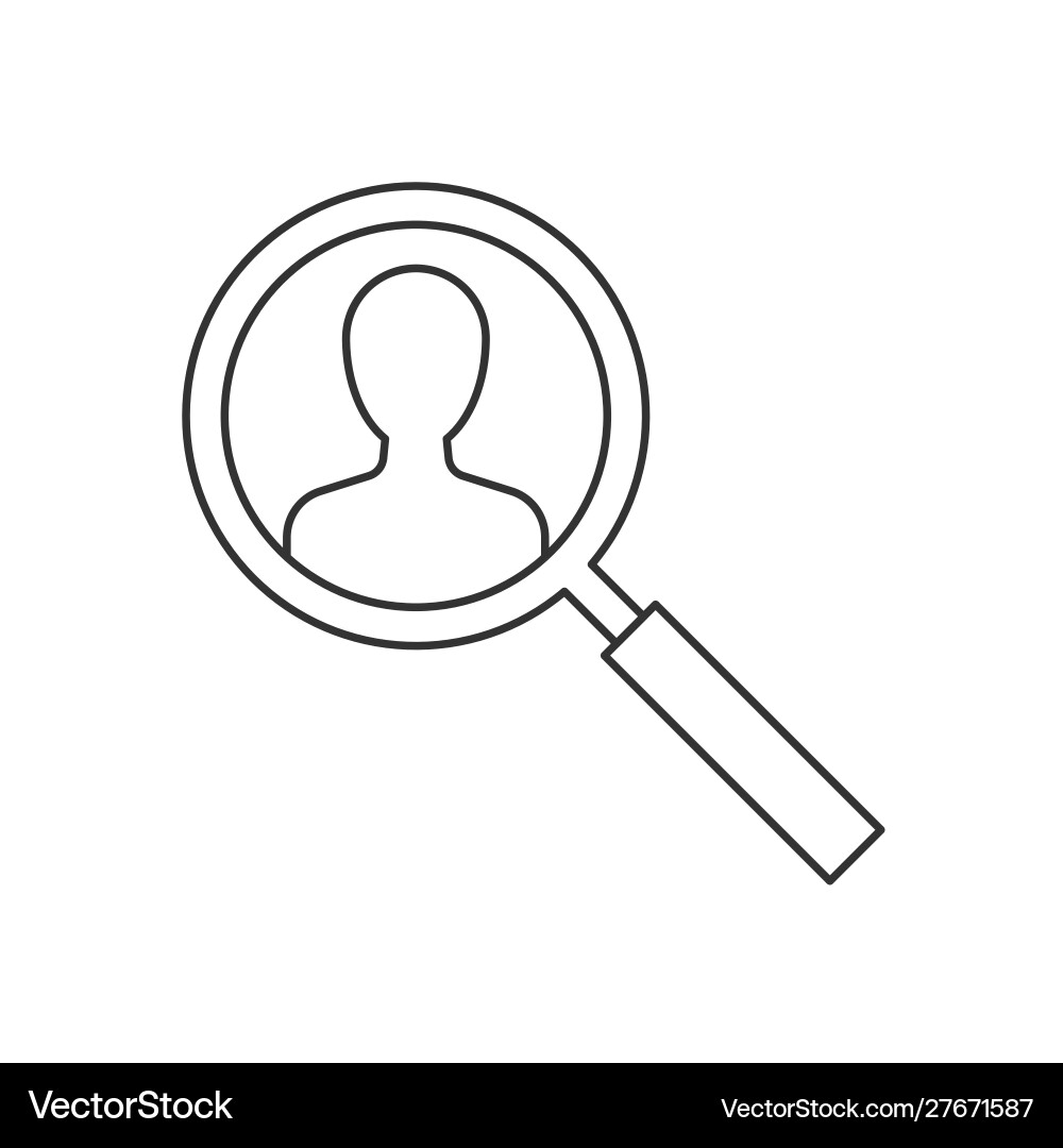 Searching Person Icon - Linear Style Royalty Free Vector