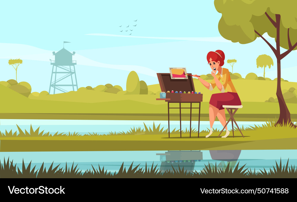 Cartoon professional artist Royalty Free Vector Image