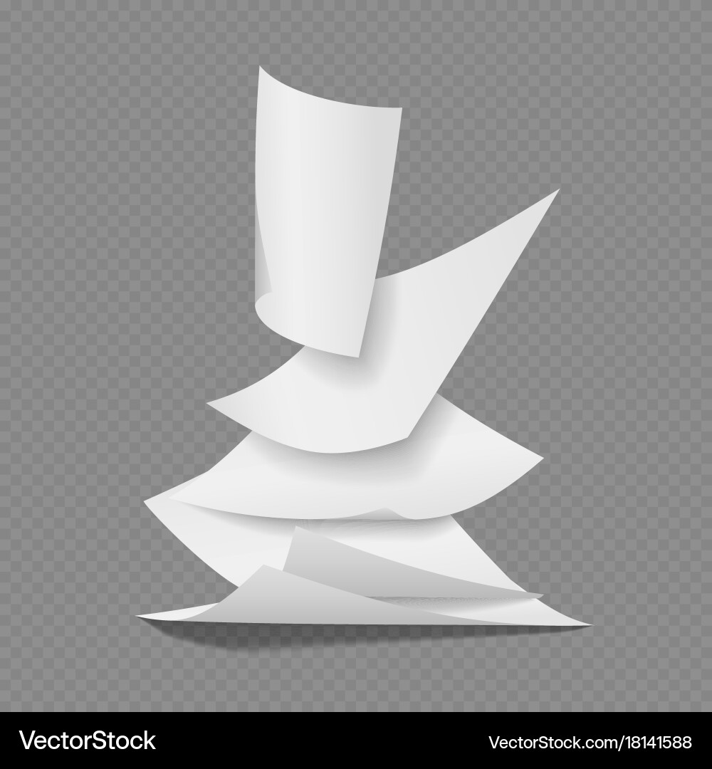 Falling document blank white paper pages Vector Image