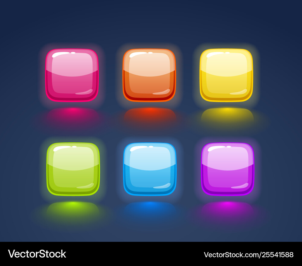 Game match icon square set in different colors Vector Image