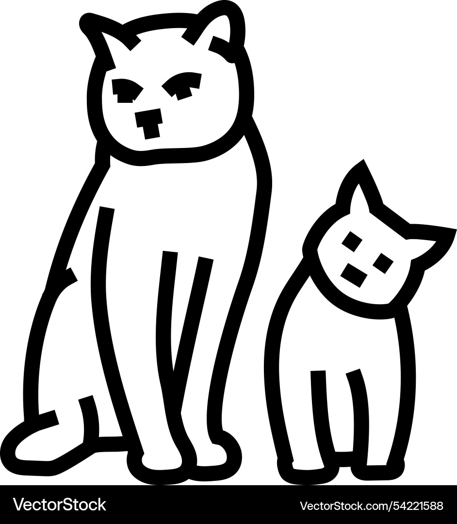 Kittens cat breeding line icon Royalty Free Vector Image