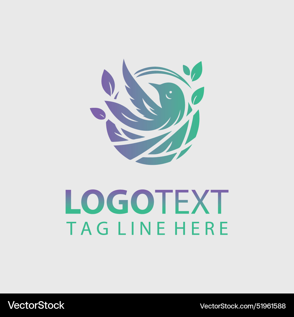 Nesting bird logo Royalty Free Vector Image - VectorStock