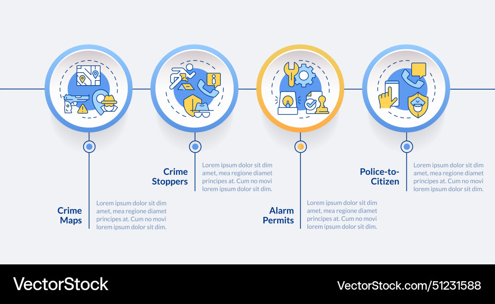 Public security circle infographic template Vector Image