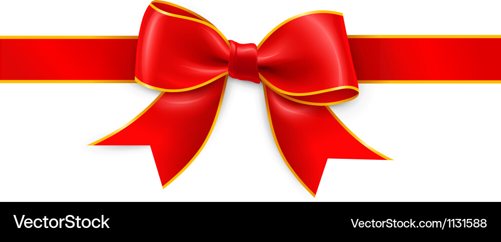 Red bow Royalty Free Vector Image - VectorStock