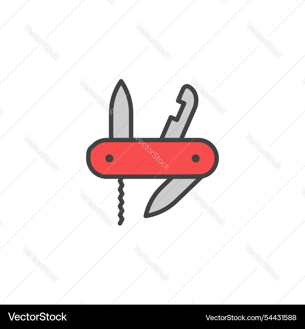 Swiss knife icon in colored version Royalty Free Vector