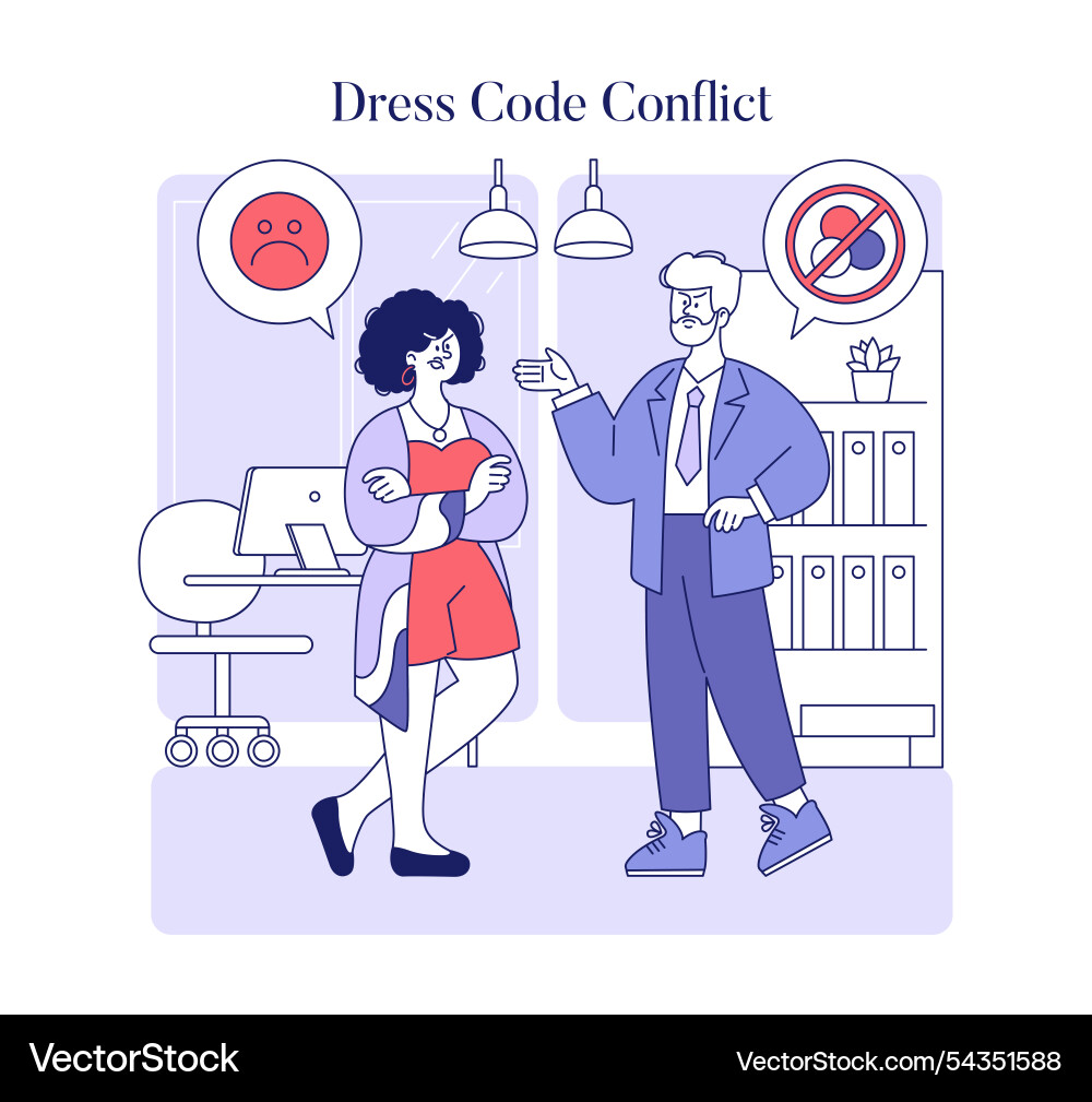 Workplace disputes flat Royalty Free Vector Image