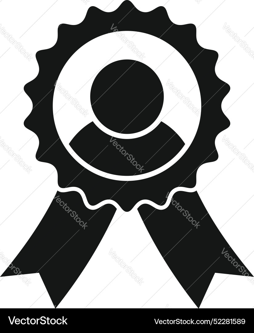 Black glyph award ribbon icon representing Vector Image